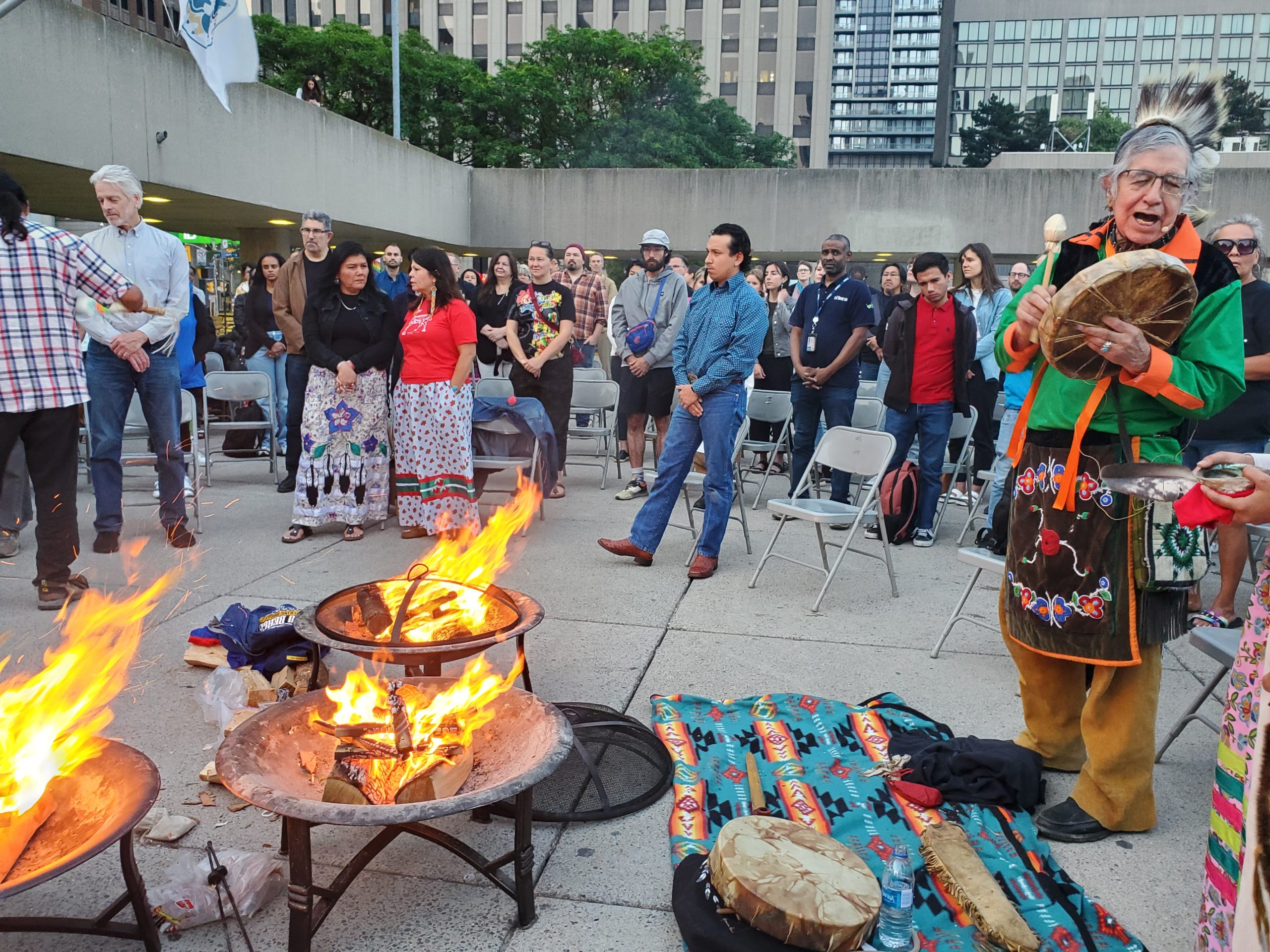 Sunrise ceremony held at Nathan Philips Square for National Indigenous ...